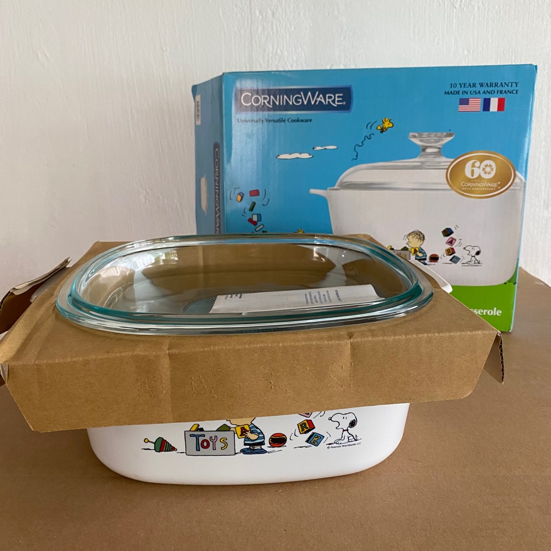 BNIB Snoopy Corningware Limited Edition 5L with Glass Cover, Furniture ...