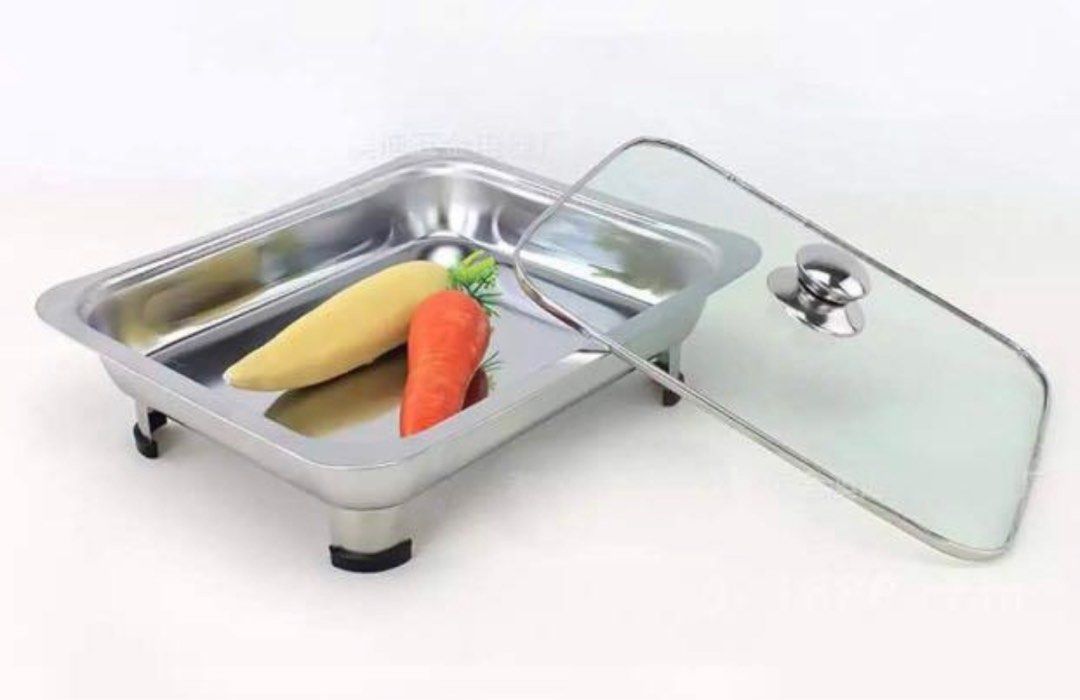 Buffet Set/Buffet tray (4pcs Set)with full glass window food warmer ...