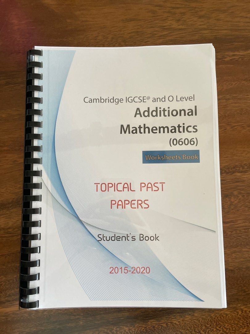 Cambridge Additional Mathematics (0606) - Past Year Papers, Hobbies ...