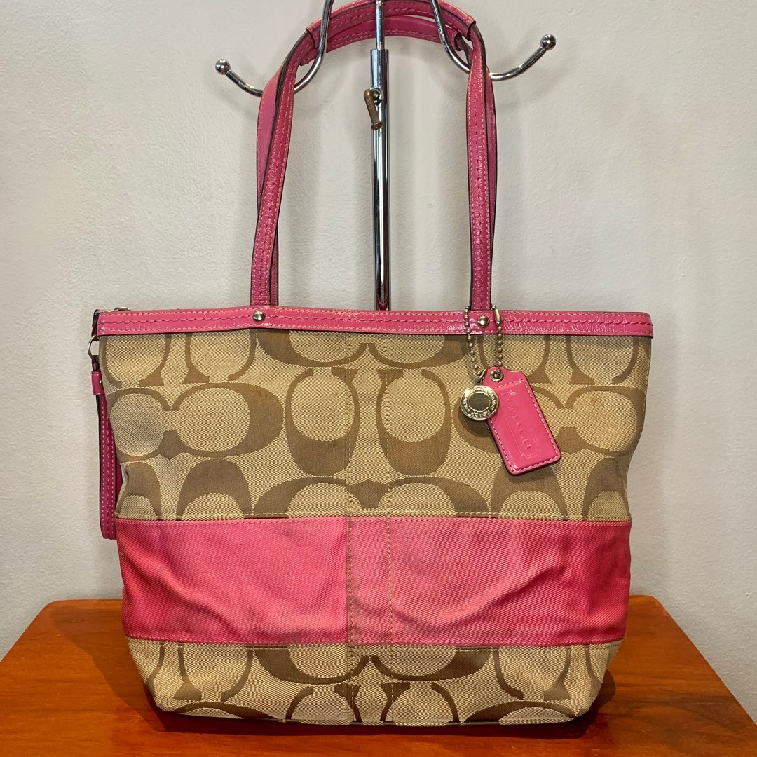 Coach Pink Tote Shoulder Bag, Women's Fashion, Bags & Wallets, Shoulder ...