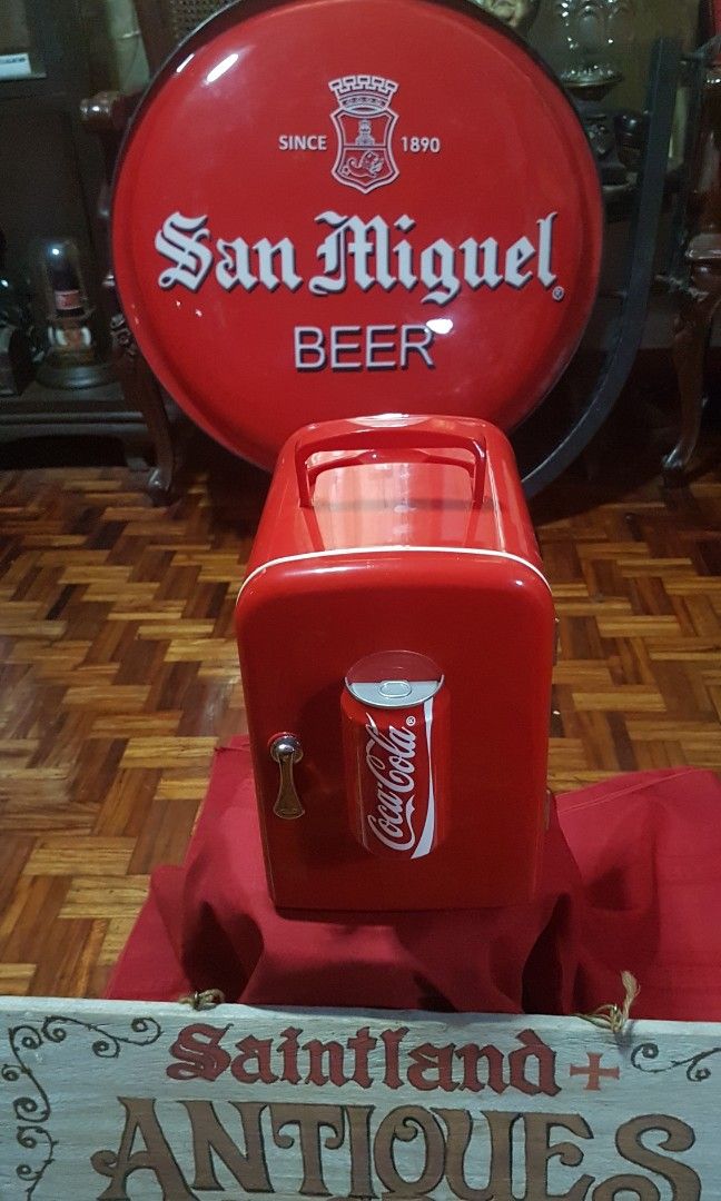 COCA COLA PORTABLE MINI FRIDGE WORKS A.C. 220v HOT COLD COKE ...