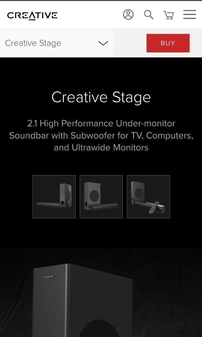 Creative Stage 2.1 Soundbar with Subwoofer, Audio, Soundbars, Speakers ...