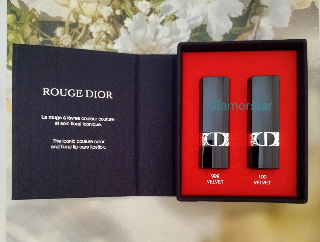 Dior Miniature lipstick with Box - 999 velvet + 100 Nude Look Velvet ...