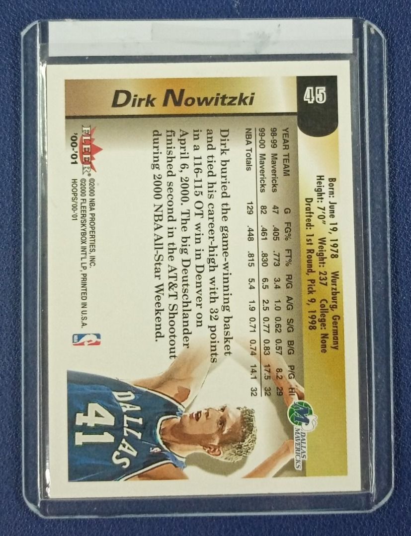 Dirk Nowitzki 2000 NBA Hoops Hot Prospects NBA Cards on Carousell