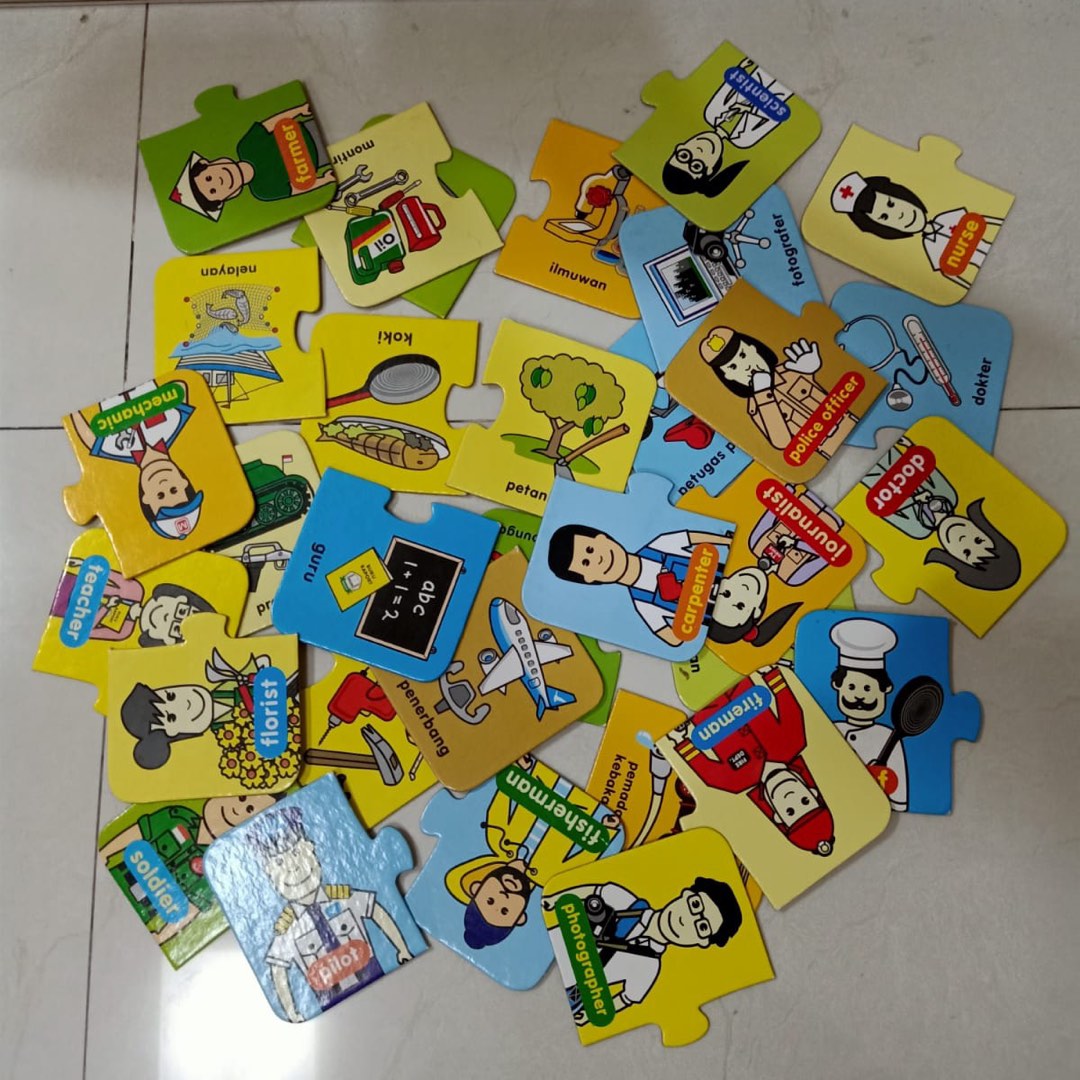 Flashcard profesi/kartu belajar profesi/kartu profesi/flashcard, Buku ...