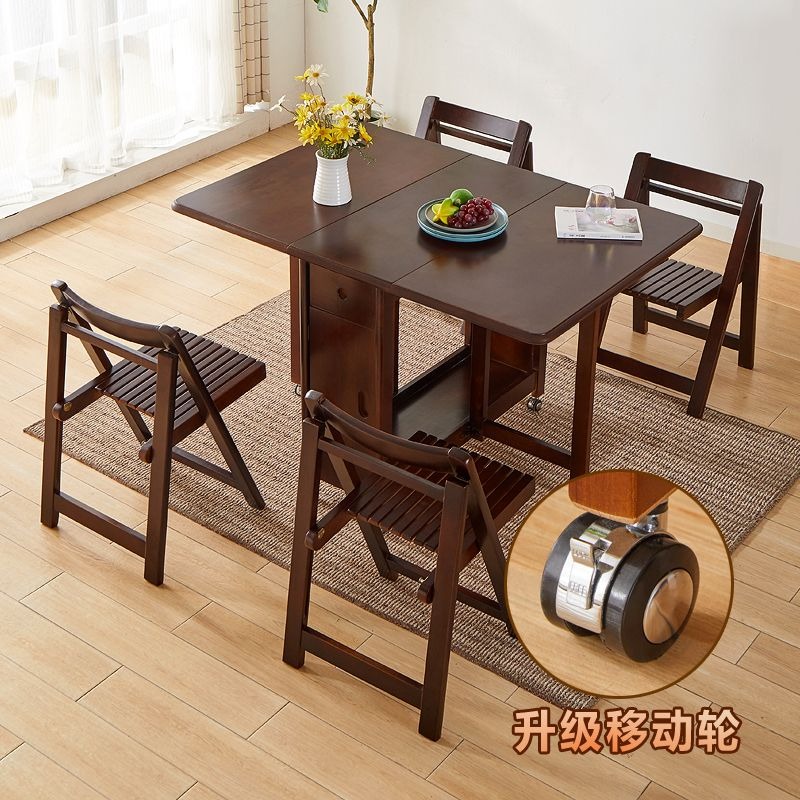Foldable Dinner Table Movable Dinner Table with Wheels Castors Dinner ...