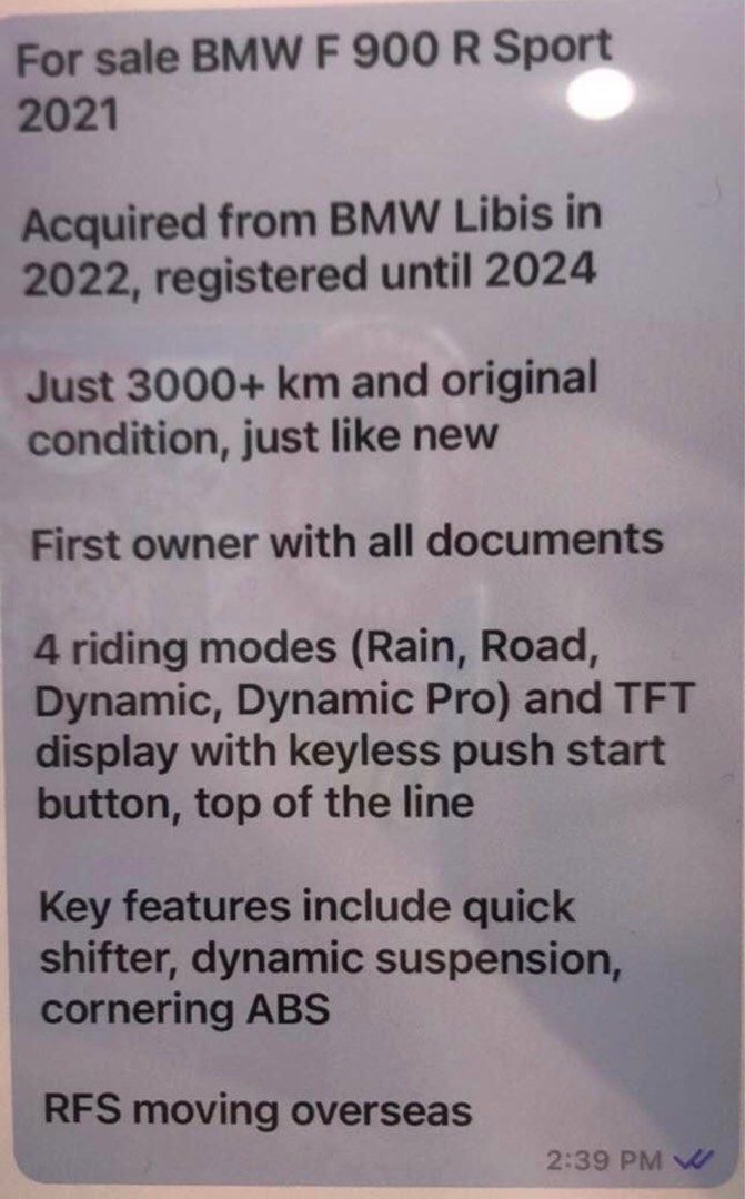 ‼️‼️BMW F 900 R Sport 2021‼️‼️ on Carousell