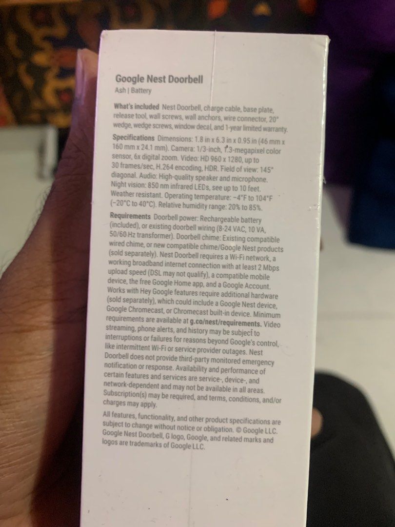 Google Nest Doorbell Battery Version 2, TV & Home Appliances, Other ...