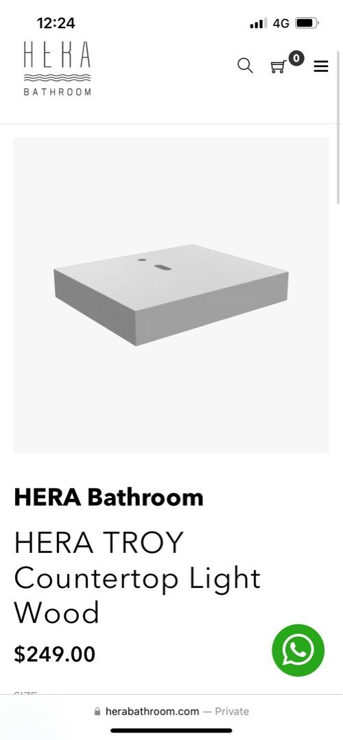 Hera TROY Countertop light wood, Furniture & Home Living, Bathroom ...