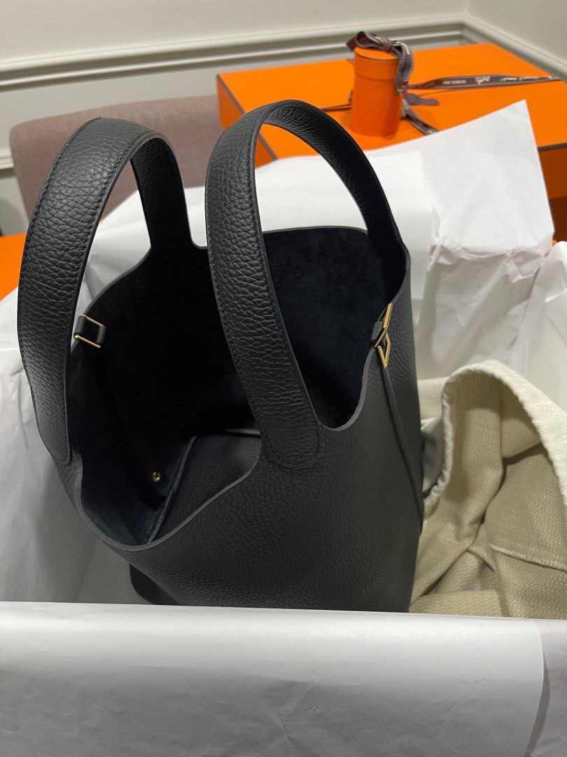 BRAND NEW HERMES PICOTIN 22 BLACK (89 NOIR) WITH GOLD HARDWARE FULL SET ...