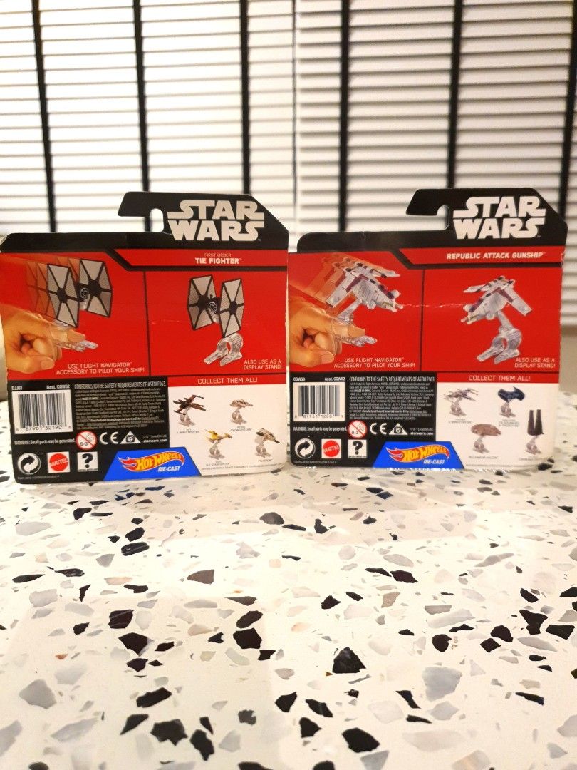 Hot Wheels Star Wars FIRST ORDER TIE FIGHTER & REPUBLIC ATTACK GUNSHIP ...