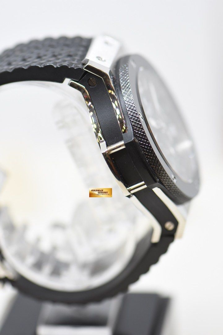 HUBLOT BIG BANG CHRONOGRAPH 44mm STEEL IN RUBBER STRAP CERAMIC BEZEL ...