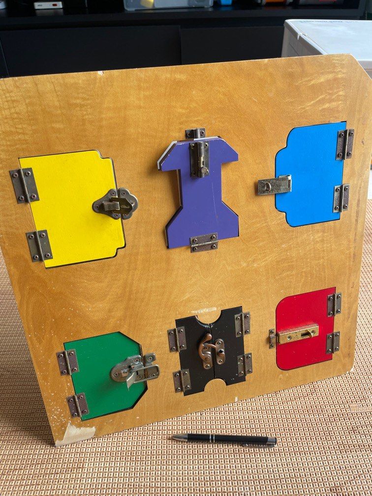 Huge door locks & latches puzzle, Babies & Kids, Infant Playtime on ...