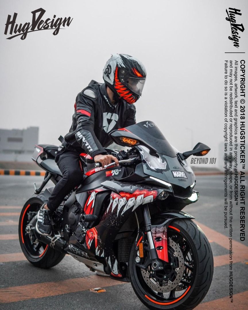 HUGSTICKER YAMAHA R1 (2015-2020) VENOM Decals Sticker Kit High Quality ...