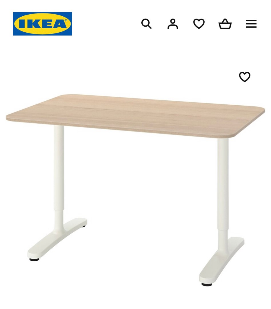 IKEA Study Table (120cm * 80cm) - Bekant (self arrangement of ...
