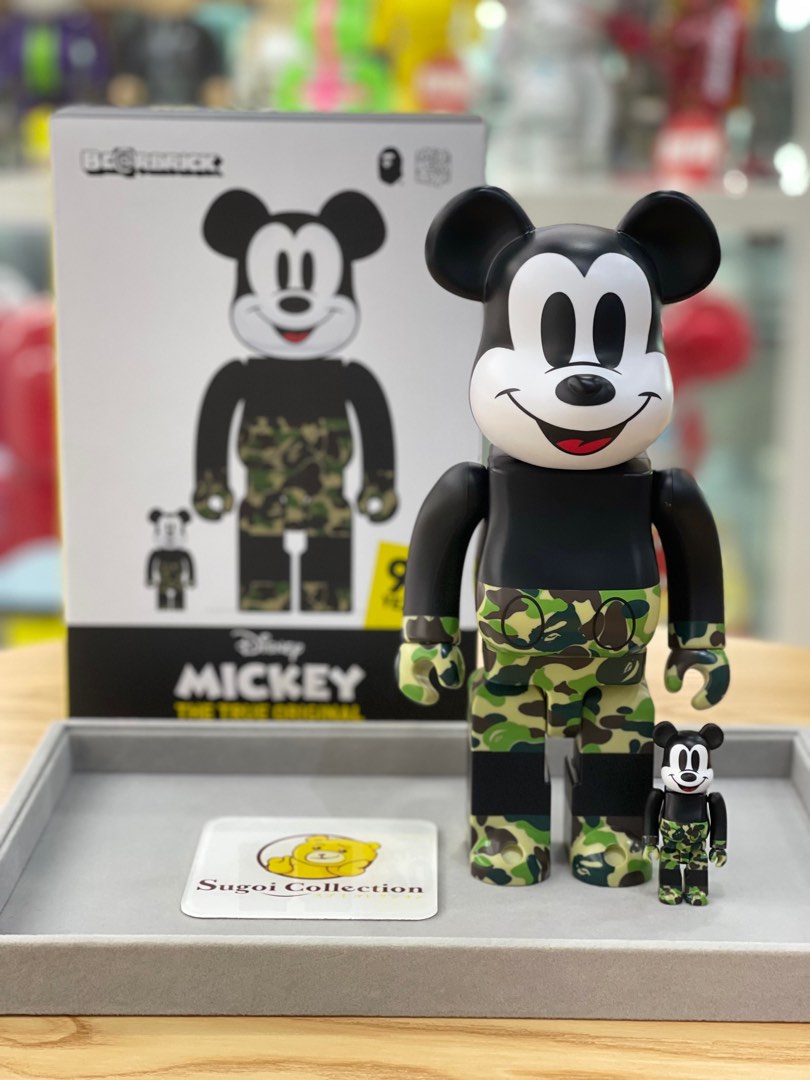 [In Stock] BE@RBRICK x Bape Mickey Mouse Green Camo ver. 100%+400% set ...