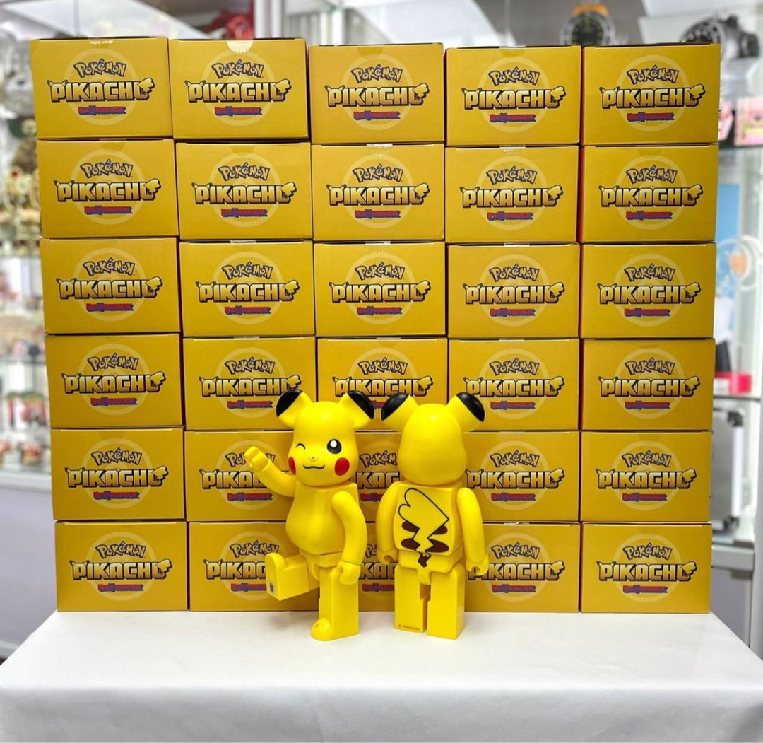 (Instock) 1000% or 400% Be@rBrick Pokémon Pikachu Bearbrick, Hobbies ...