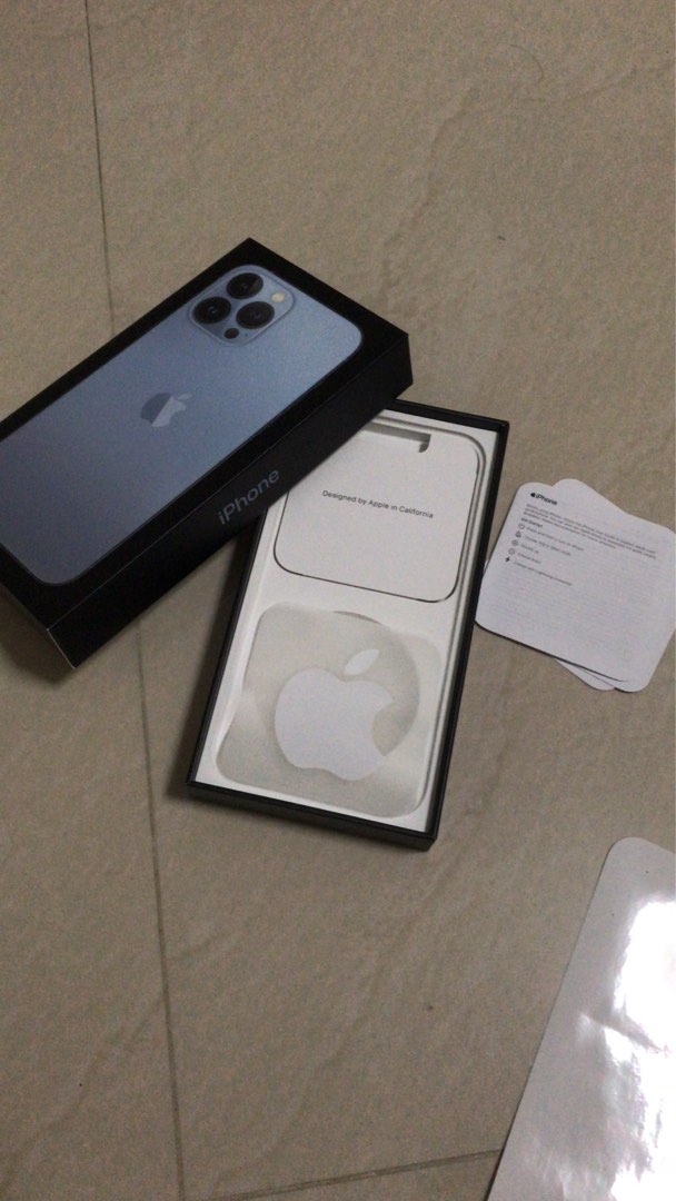 iPhone 13 Pro Max BOX with Apple Logo Sticker, Mobile Phones & Gadgets ...