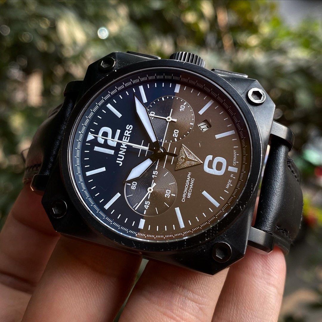 Junkers Horizon Chronograph 6702 Manual Winding 42mm, Fesyen Pria, Jam ...