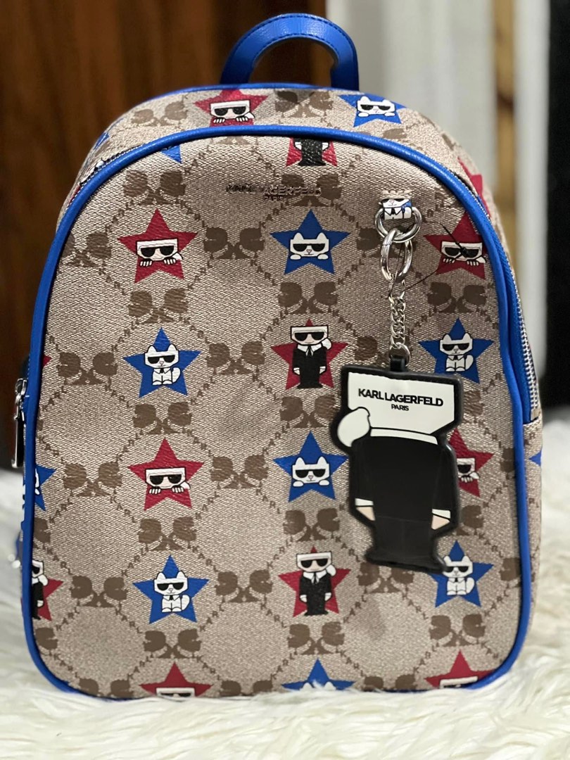 Karl Lagerfeld Adele Backpack with Charm, Women's Fashion, Bags & Wallets, Backpacks on Carousell