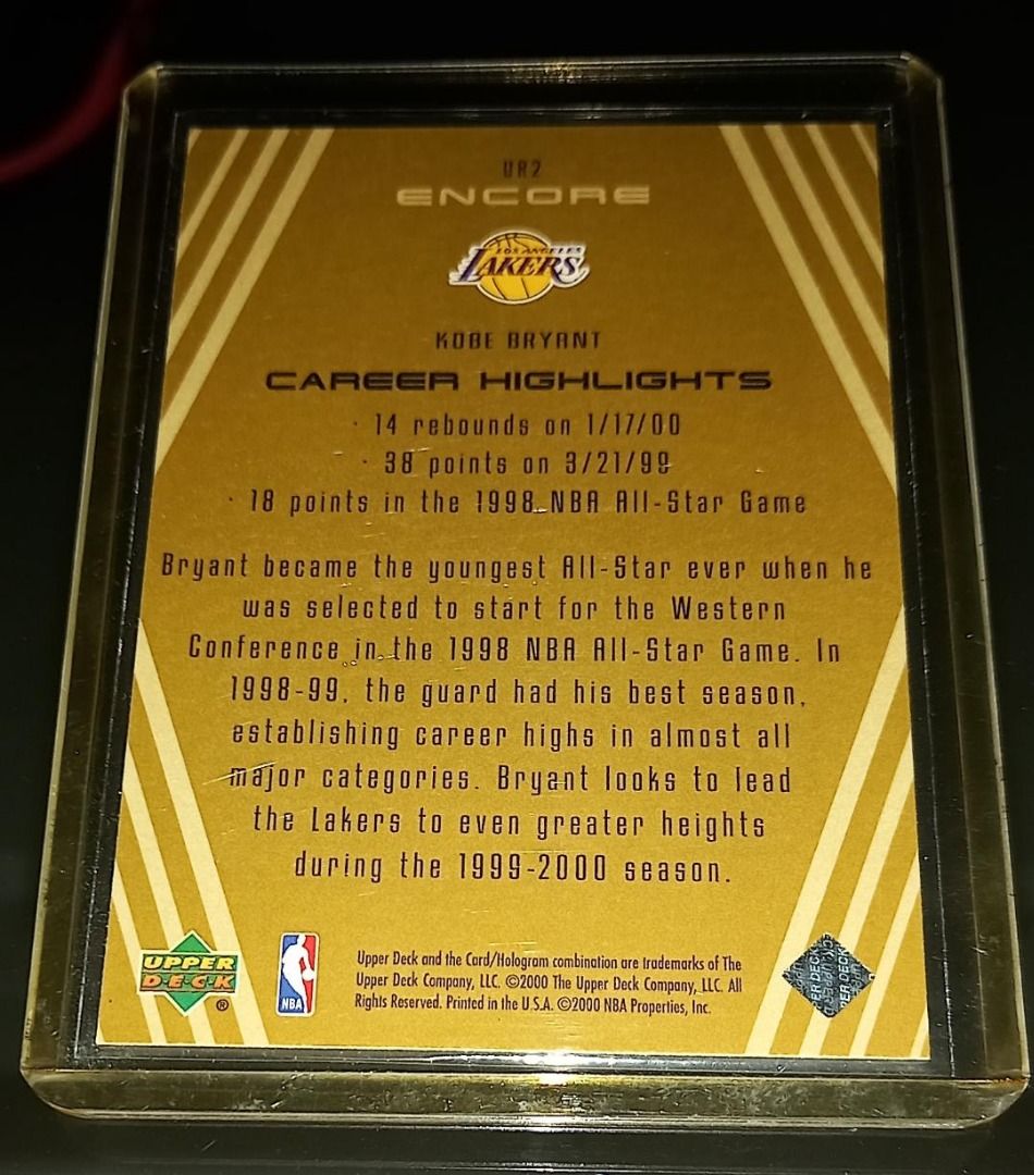 Kobe Bryant 2000 Upper Deck Encore NBA Cards, Hobbies & Toys, Toys ...
