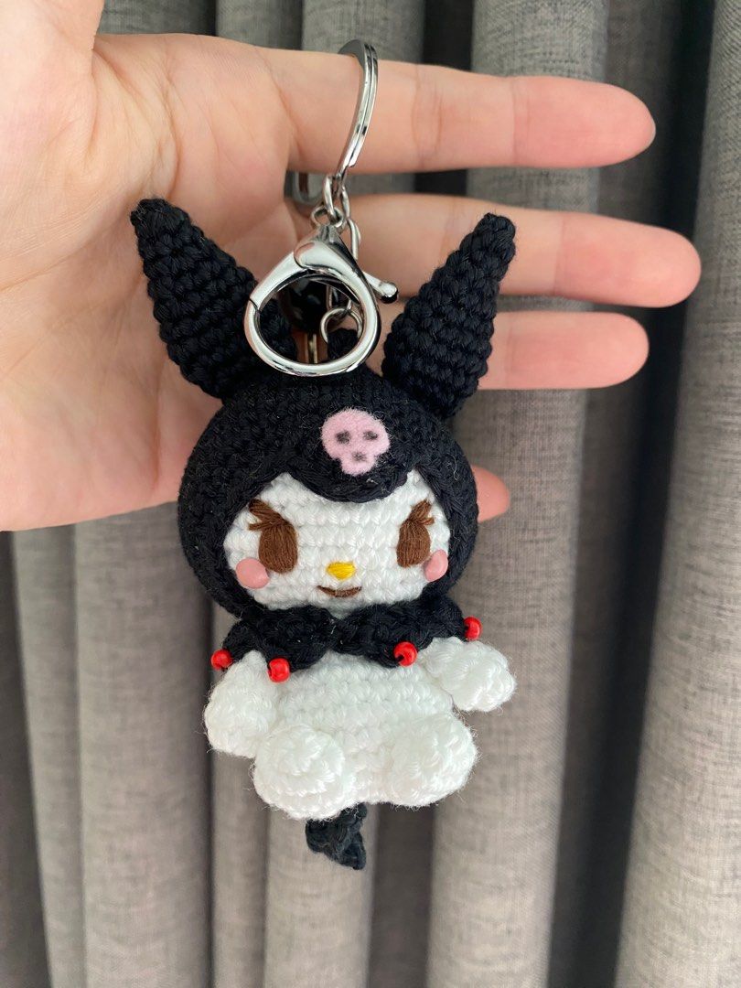Kuromi Amigurumi Keychain with small bell, Hobbies & Toys, Toys & Games ...