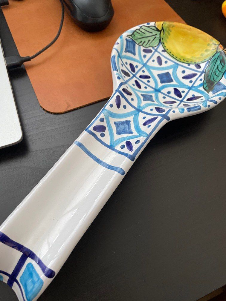 Ladle rest Amalfi coast lemons hand painted ceramic, Furniture & Home ...