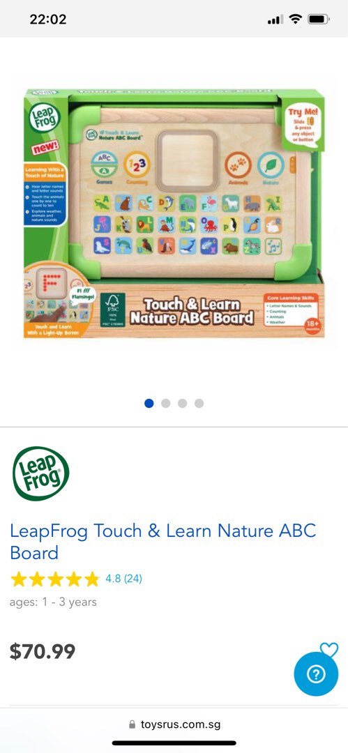 LeapFrog Touch & Learn Nature ABC Board, Hobbies & Toys, Toys & Games ...