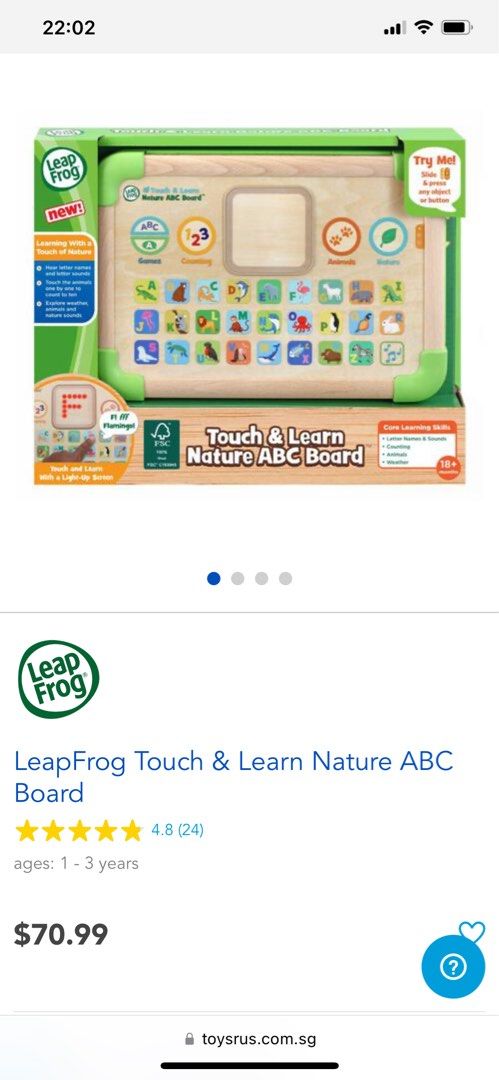 LeapFrog Touch & Learn Nature ABC Board, Hobbies & Toys, Toys & Games ...