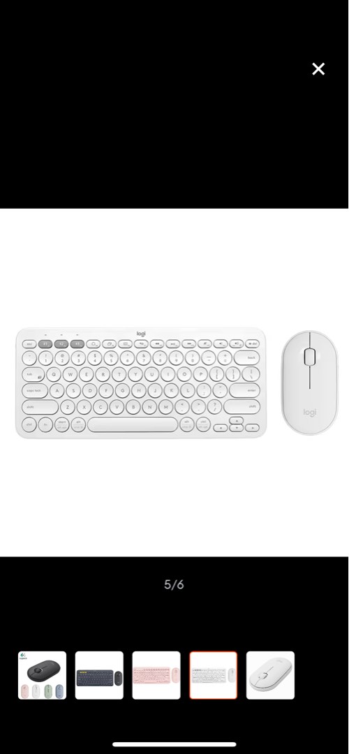 Logitech K380 multi device bluetooth keyboard with M350 mouse (white ...