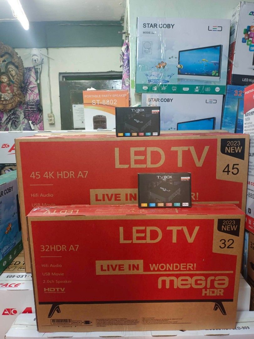 MEGRA 45" AND 32" NORMAL LED TV WITH FREE ANDROID TV BOX, TV & Home ...