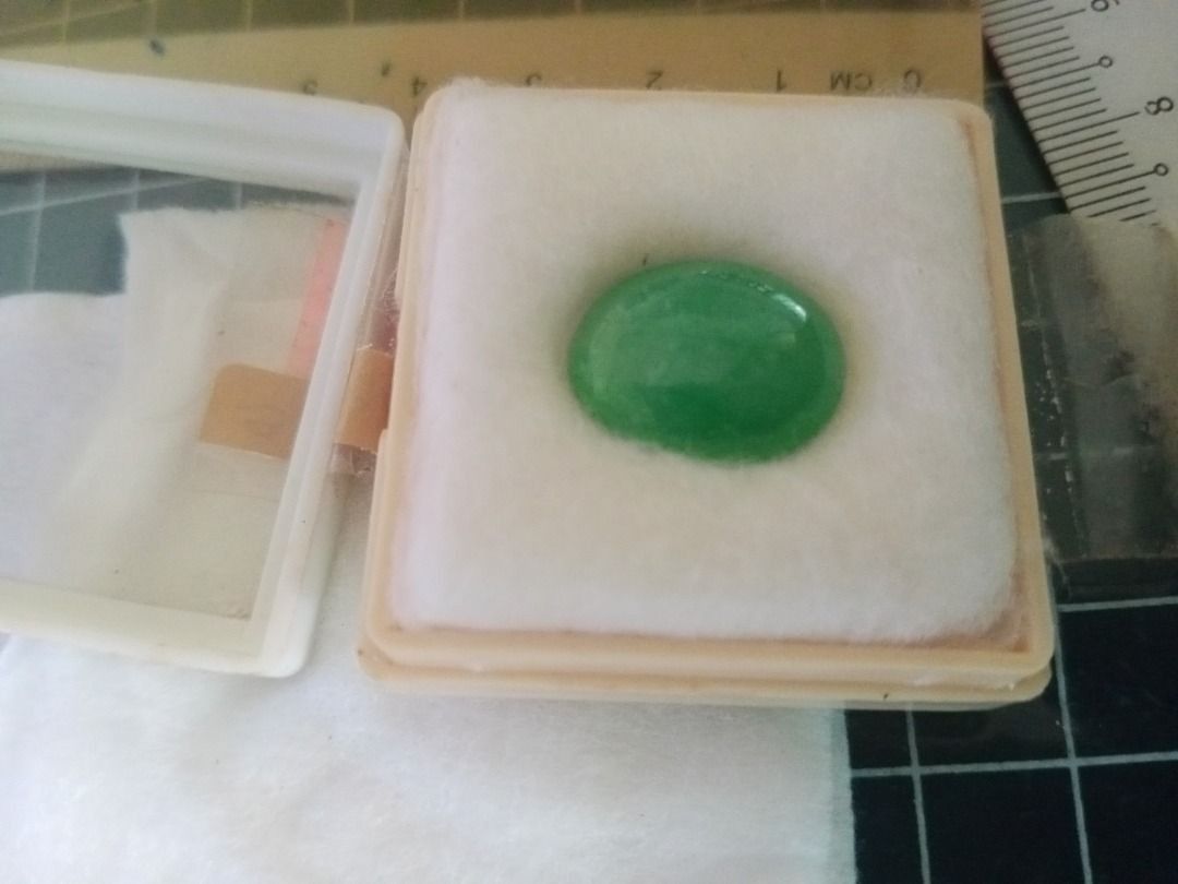 MEN'S FEI CUI IMPERIAL JADE CARBOCHON GRADE 5 " A" GEMSTONE.. FROM ...