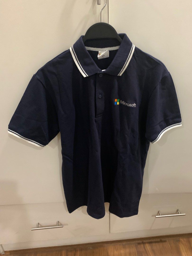 Microsoft Red Jacket & Navy Blue Polo Shirt, Men's Fashion, Coats ...