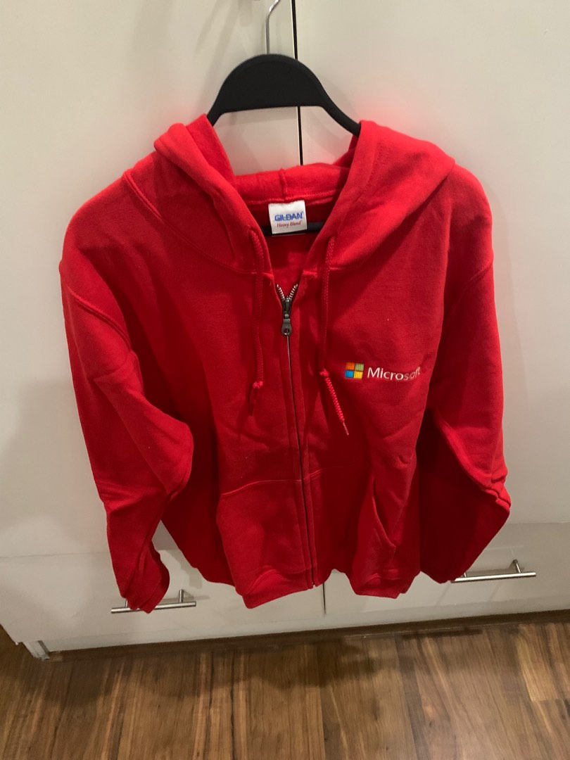 Microsoft Red Jacket & Navy Blue Polo Shirt, Men's Fashion, Coats ...