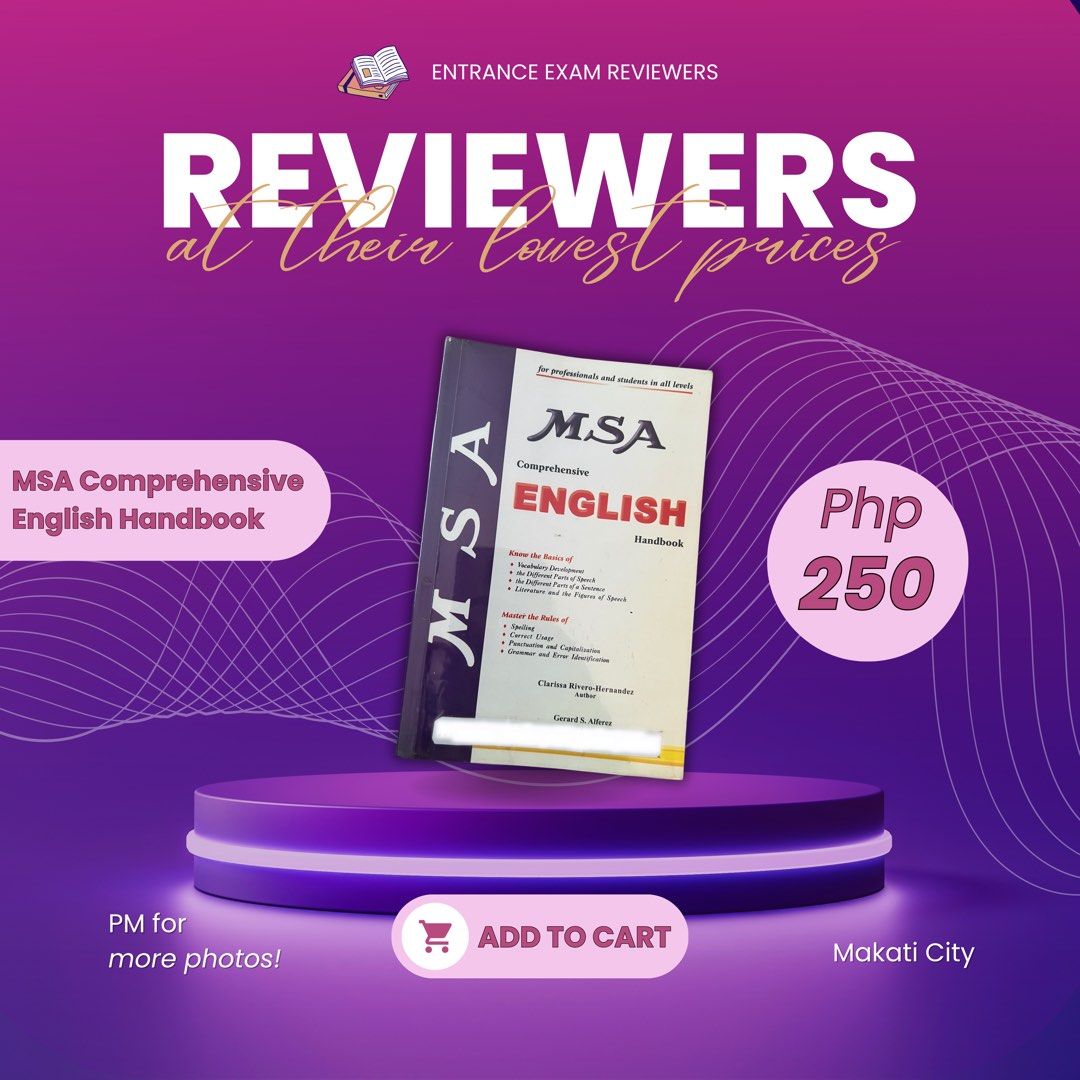 MSA Comprehensive English Handbook, Hobbies & Toys, Books & Magazines ...