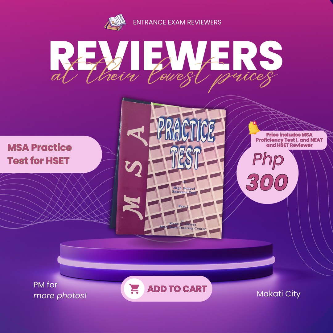 MSA High School Entrance Exam Reviewers (Bundle), Hobbies & Toys, Books ...