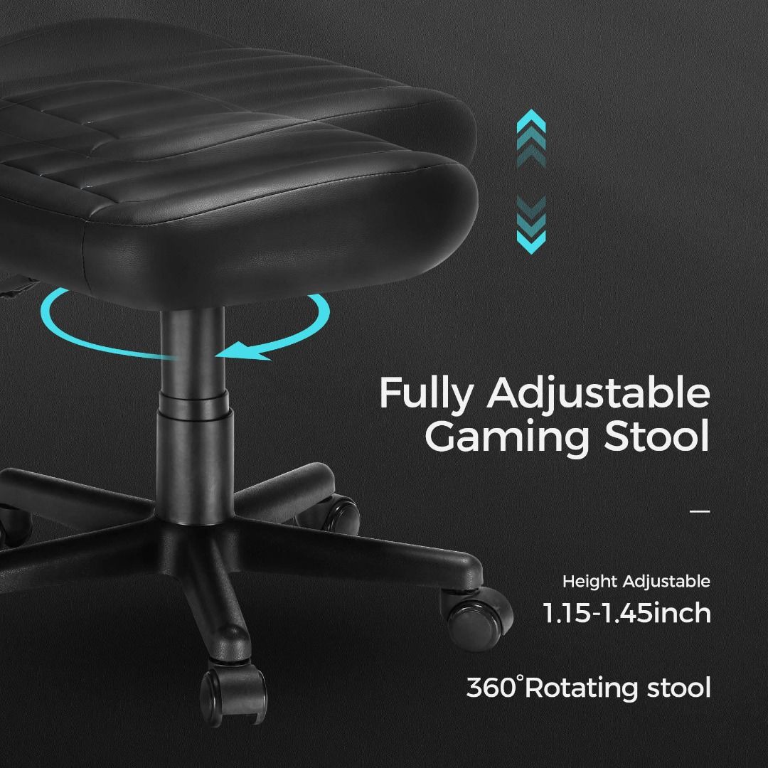 Multifunctional Gaming Foot Stool Height Adjustable Swivel Rolling ...