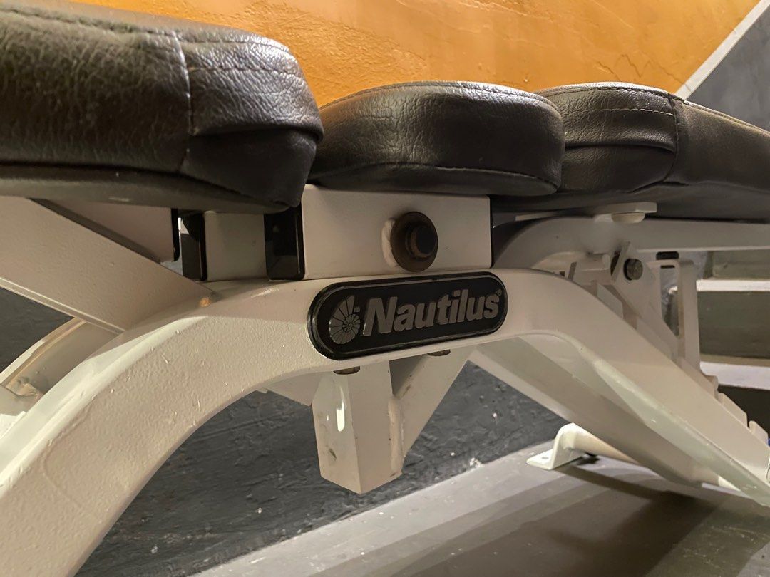 Nautilus USA fitness adjustable gym dumbbell bench heavy duty flat ...