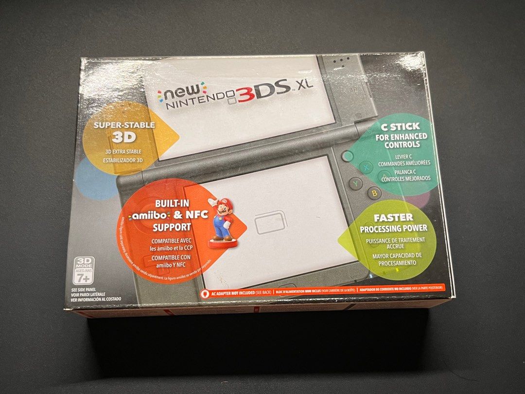 New 3ds XL Metallic Black CIB | TO BE MODDED 32GB MicroSD | ULTRA PRISTINE EXTREME MINT | Ver ...