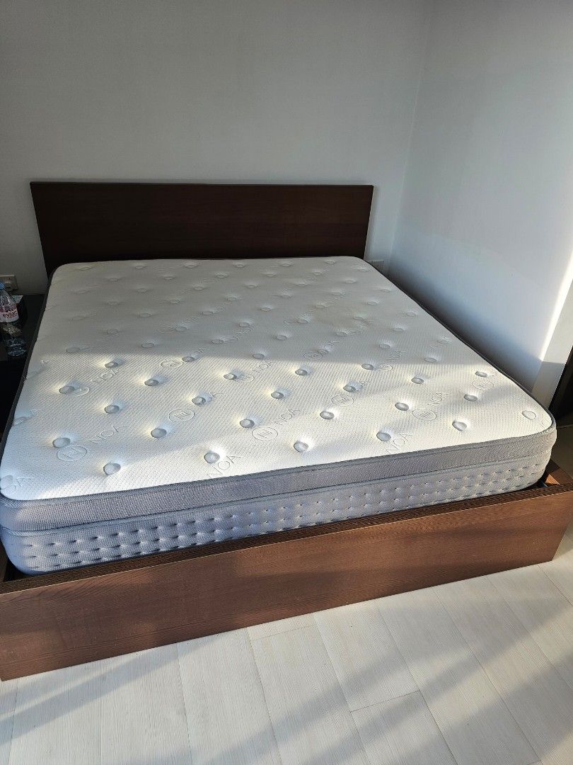 NOA King size mattress and bedframe, Furniture & Home Living, Furniture ...