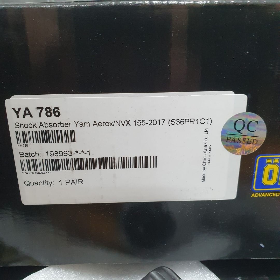 OHLINS AEROX 155 V1 V2 NVX YAMAHA YA786 BRAND NEW LIMITED STOCK REAR ...