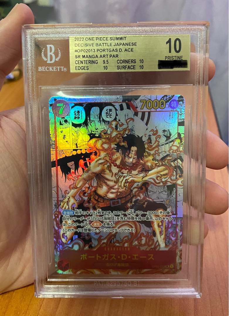 BGS 10 One Piece TCG OP-02 Manga Ace (Portgas D.Ace Alternate Art ...