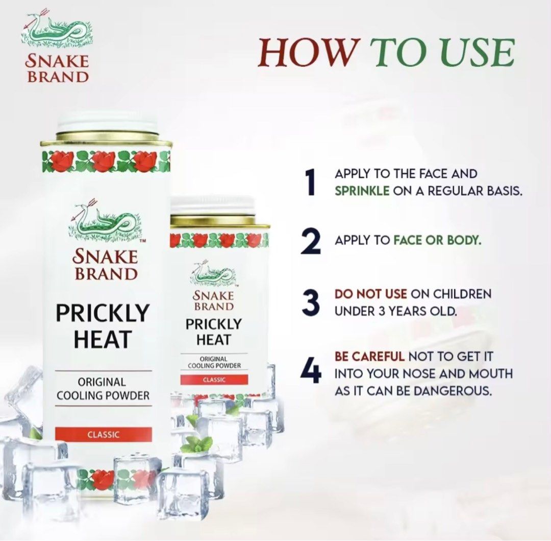 Original & Bestseller Snake Brand Cooling Powder from Thailand, Beauty ...