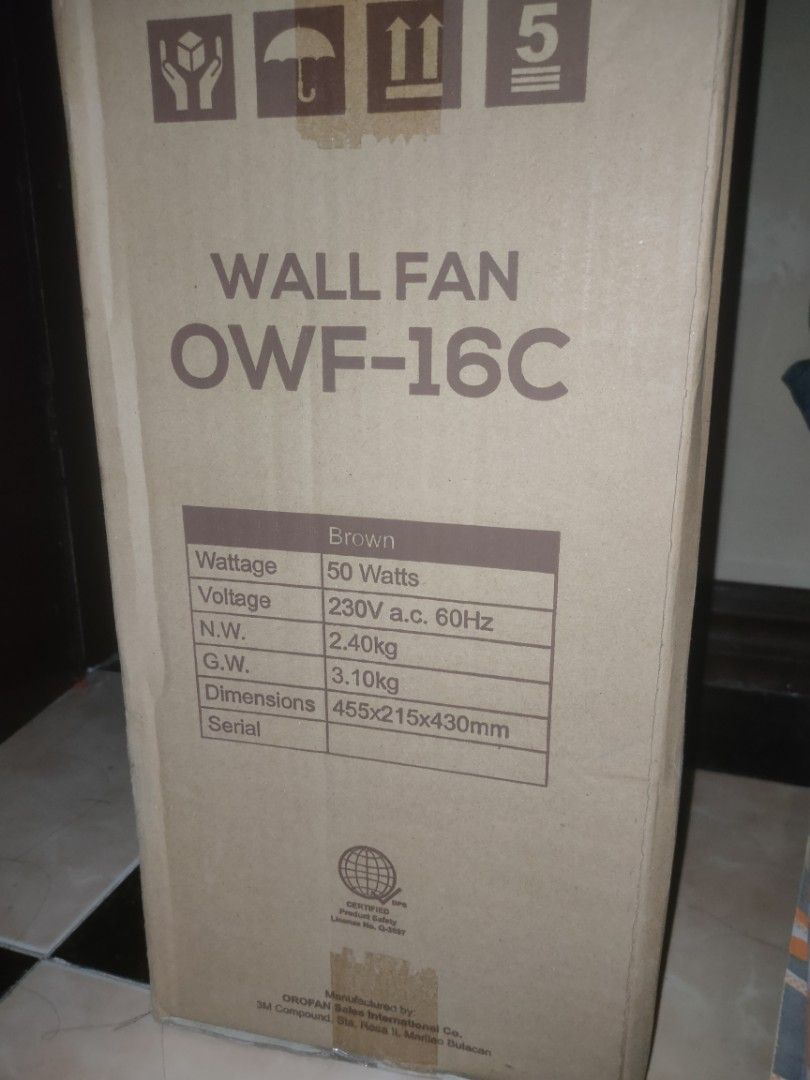 Orofan Wall fan, Furniture & Home Living, Lighting & Fans, Fans on ...
