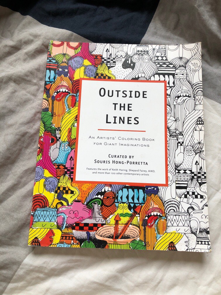 Outside the lines adult coloring book artists coloring book on Carousell