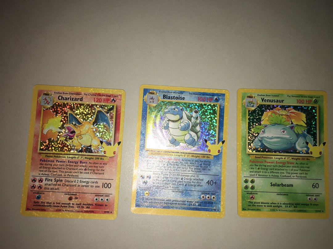Pokemon card celebration trio charizard venusaur blastoise 25th ...