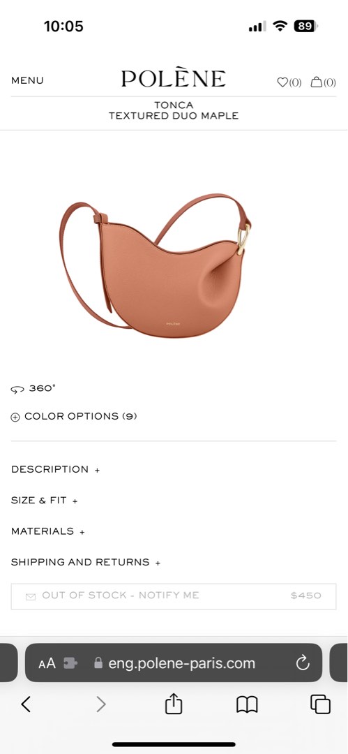 Polene Tonca Maple, Luxury, Bags & Wallets on Carousell