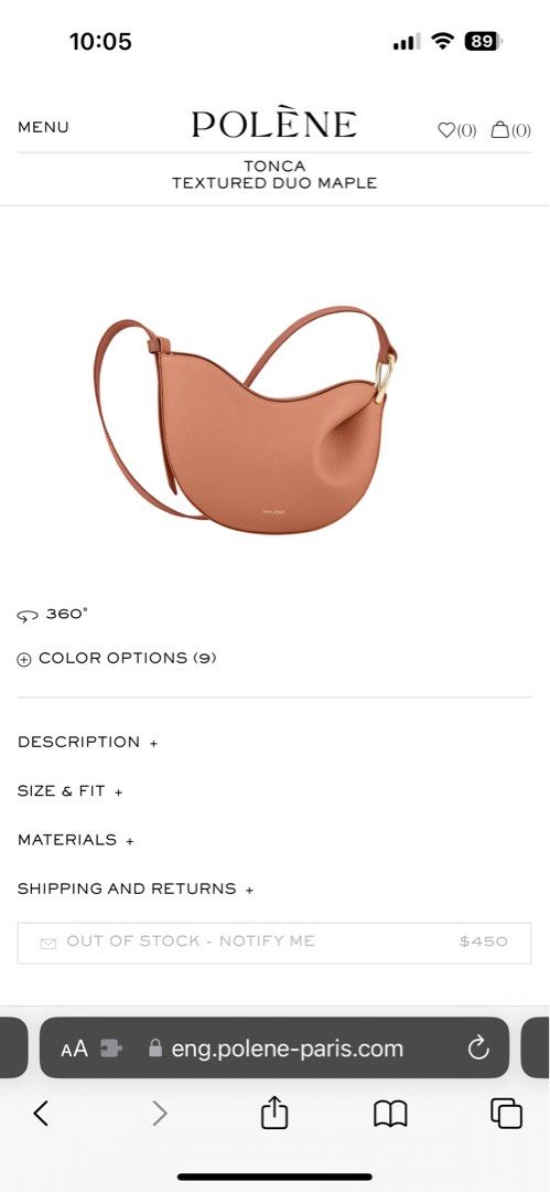 Polene Tonca Maple, Luxury, Bags & Wallets on Carousell