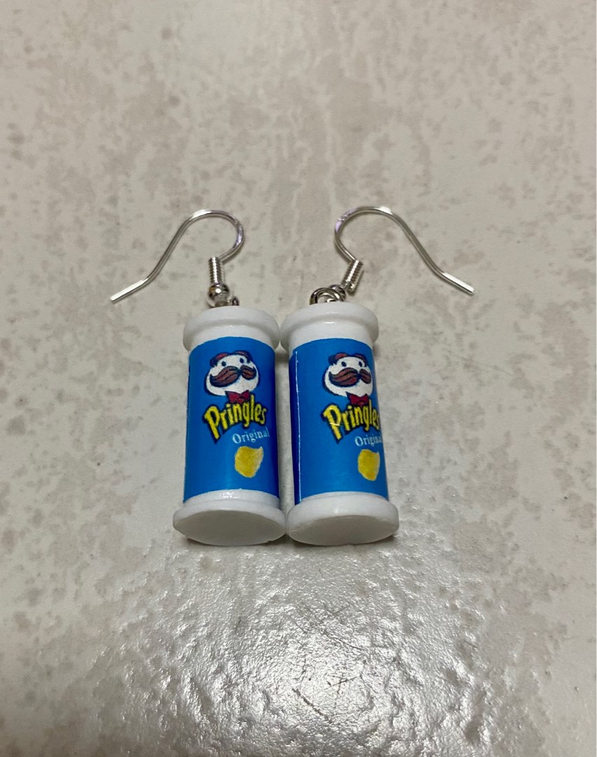 Pringles earrings (blue), Women's Fashion, Jewelry & Organisers ...