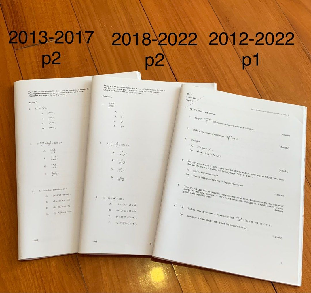 Printed DSE Math Core Past paper, 興趣及遊戲, 書本 & 文具, 教科書 - Carousell